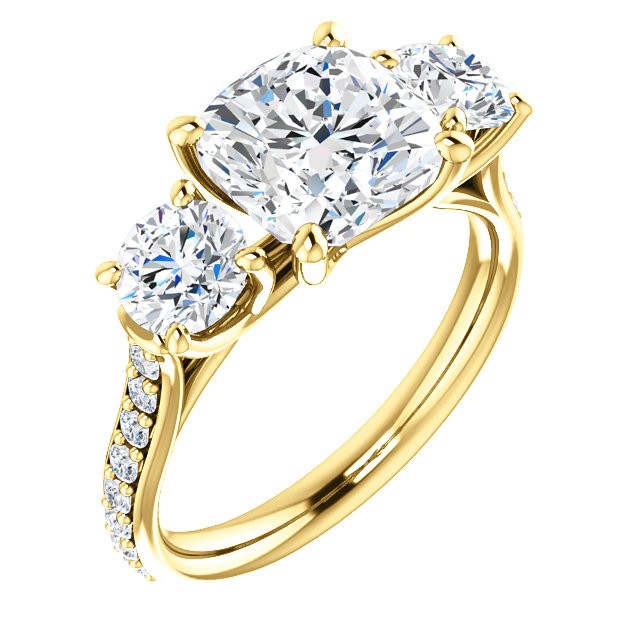 April Engagement Ring - 3 Stone - Engagement Rings